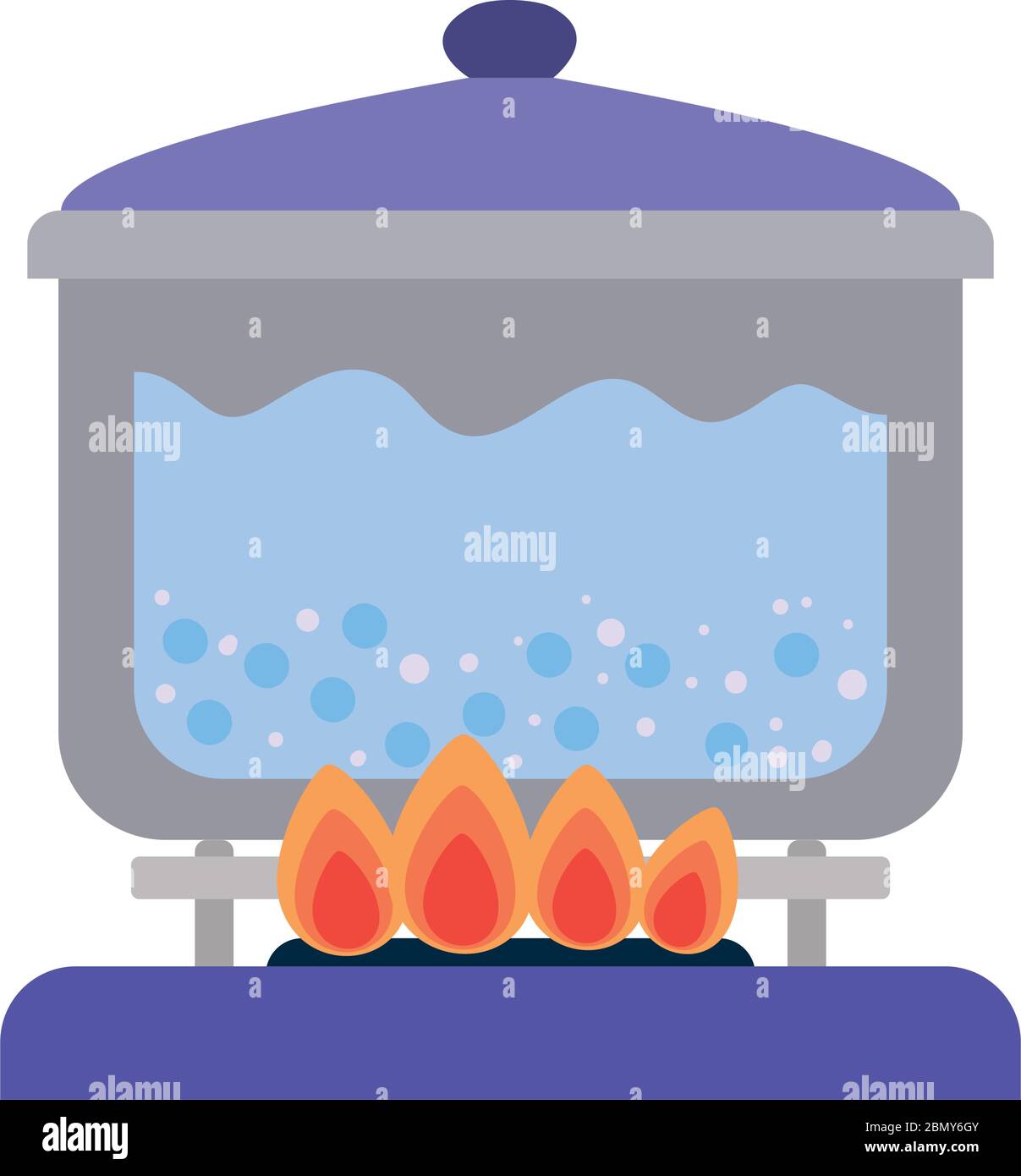water boiling inside kitchen pot vector design Stock Vector Image & Art ...