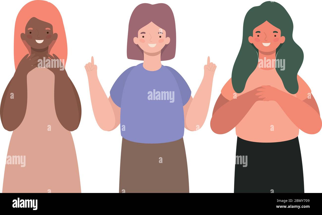 Isolated happy women cartoons vector design Stock Vector Image & Art ...