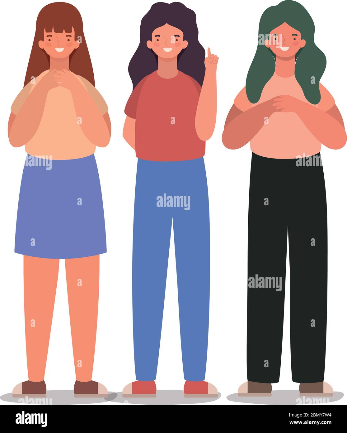 Isolated happy women cartoons vector design Stock Vector Image & Art ...