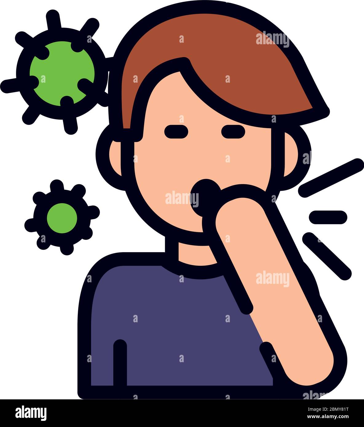 Animated Coughing Person