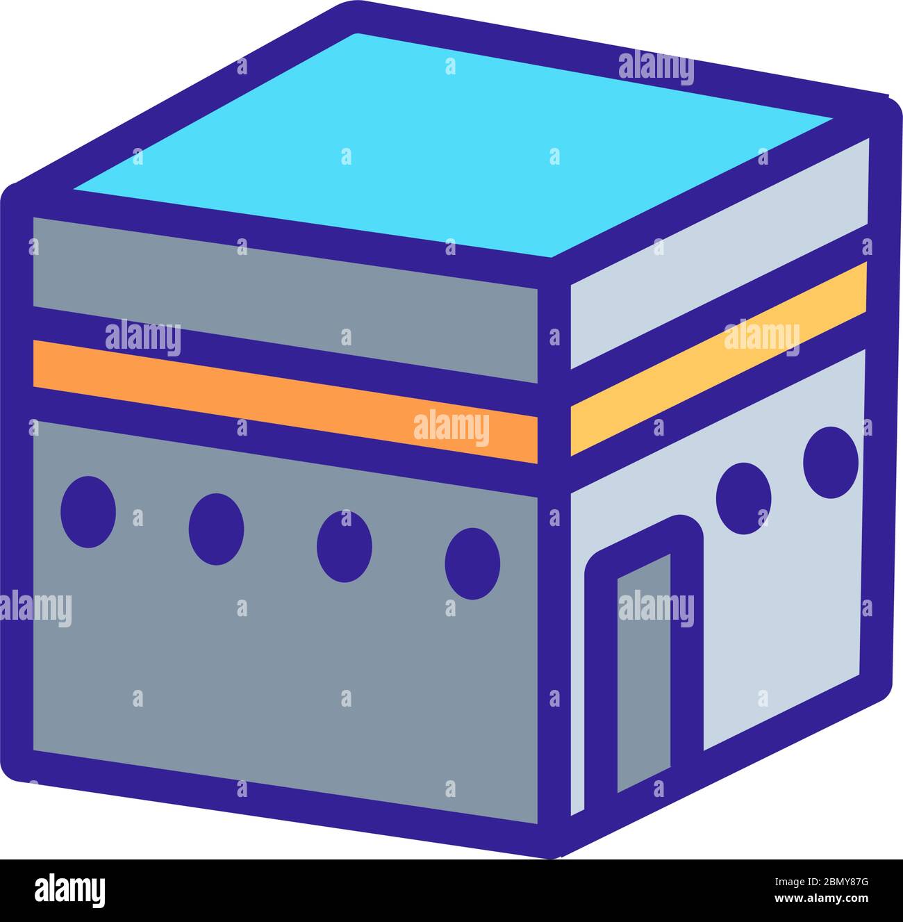 kaaba side view icon vector outline illustration Stock Vector Image ...