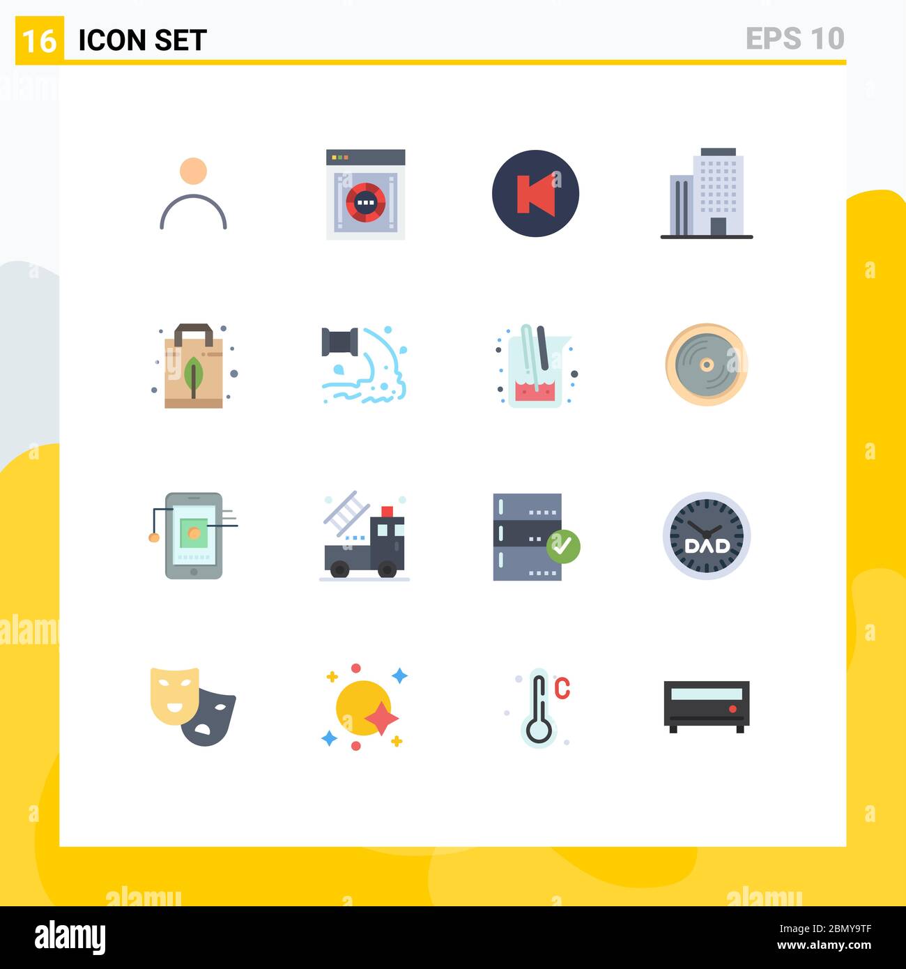 Stock Vector Icon Pack of 16 Line Signs and Symbols for nature, energy ...