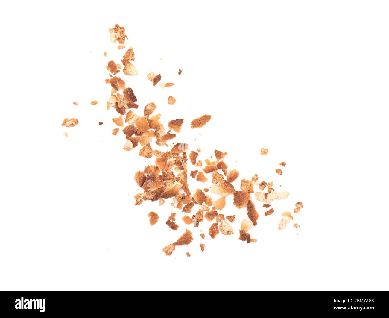 Bread crumbs isolated on white background, scattered crumbs Stock Photo ...