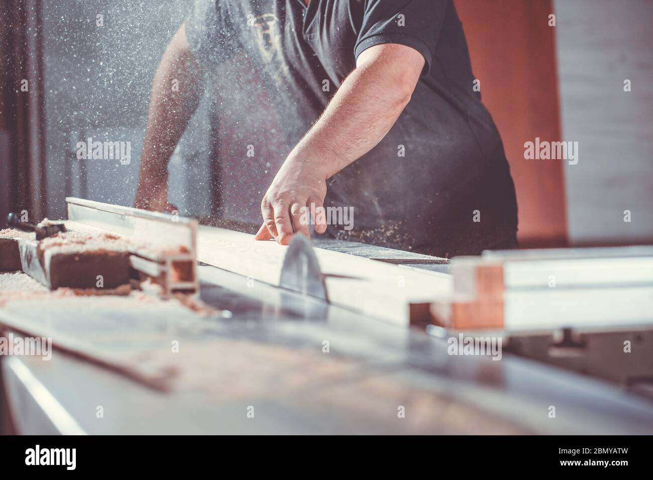 Joinery and wood work concept, professional joiner, carpenter making ...