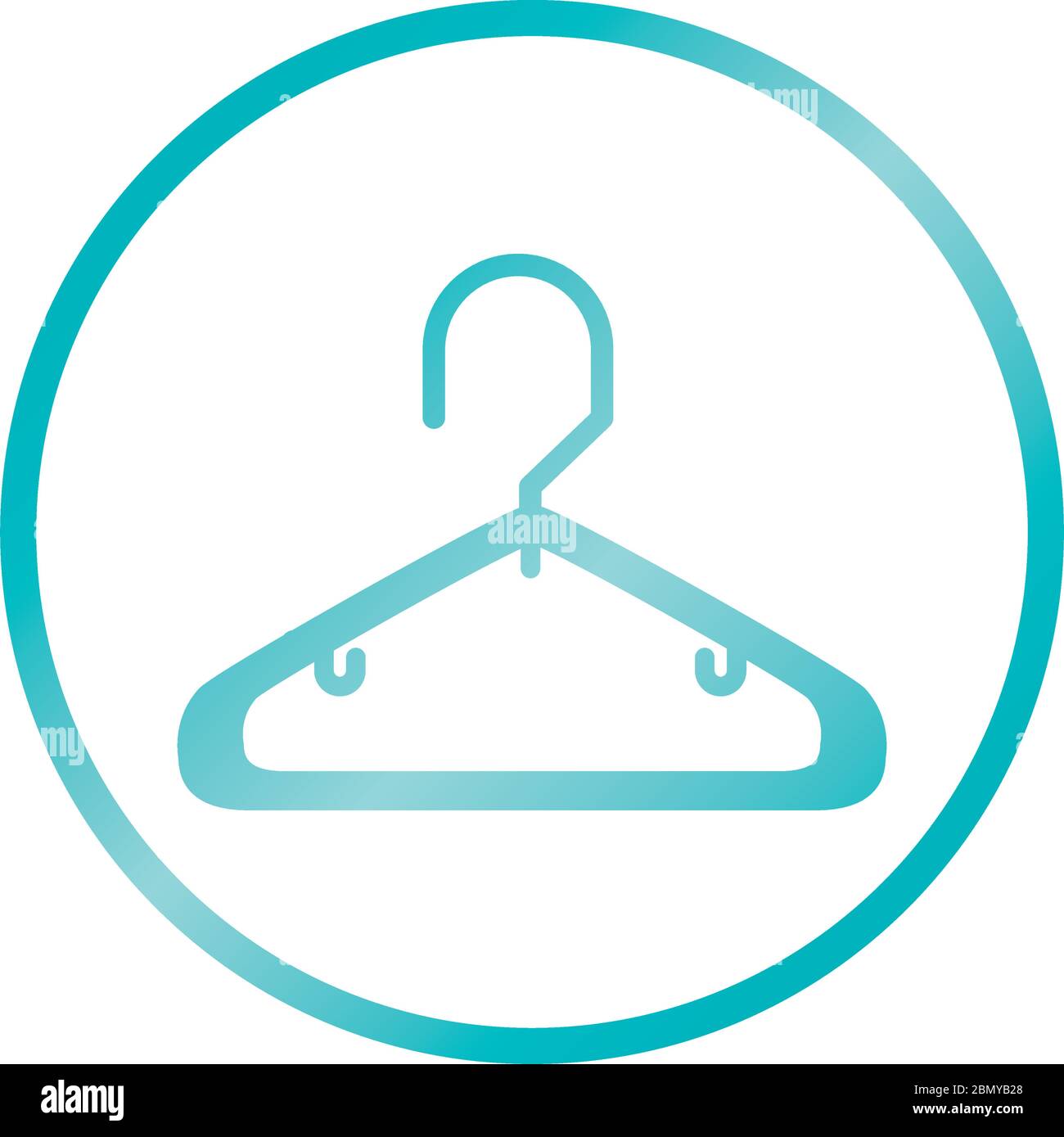 clothes hanger icon over white background, gradient style, vector ...