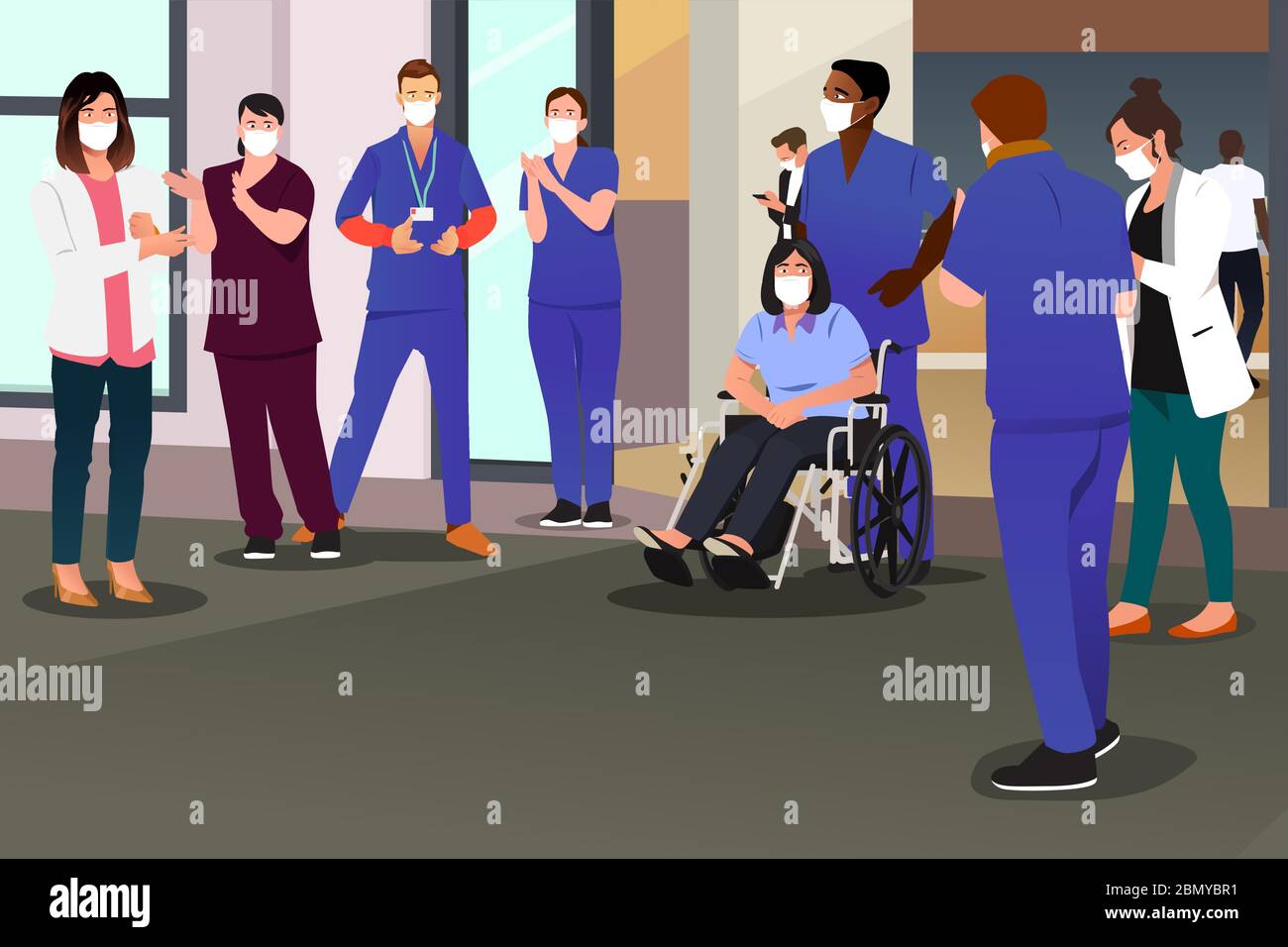 Patient leaving hospital Stock Vector Images - Alamy