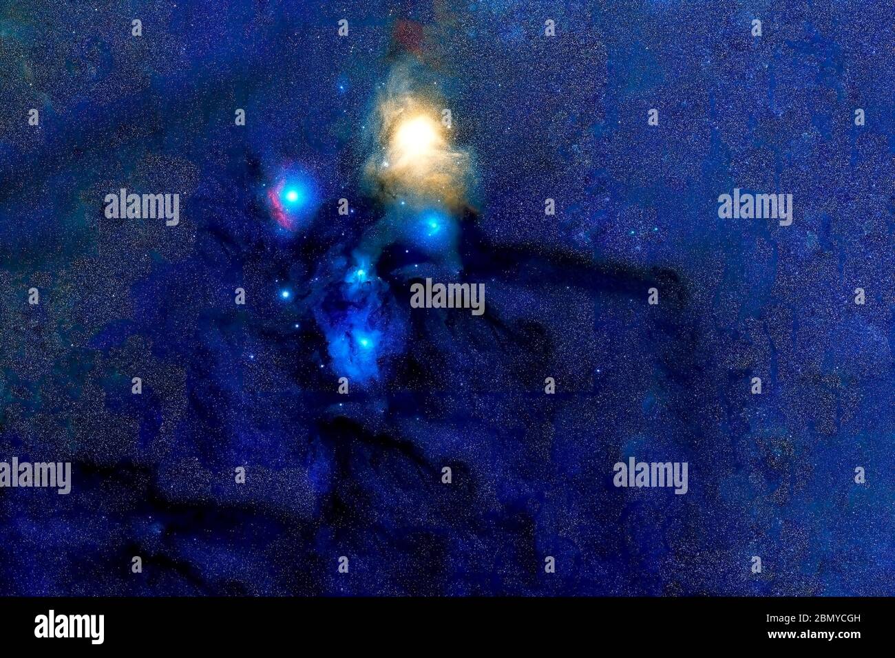 A blue galaxy with stars in deep space. Elements of this image were ...