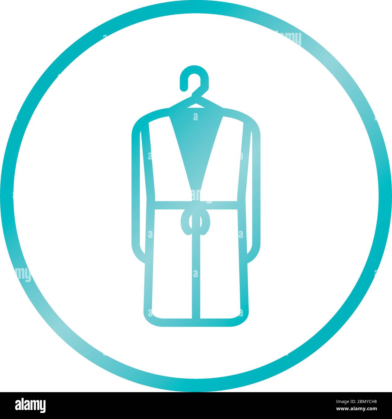 coat in clothes hanger over white background, gradient style, vector ...