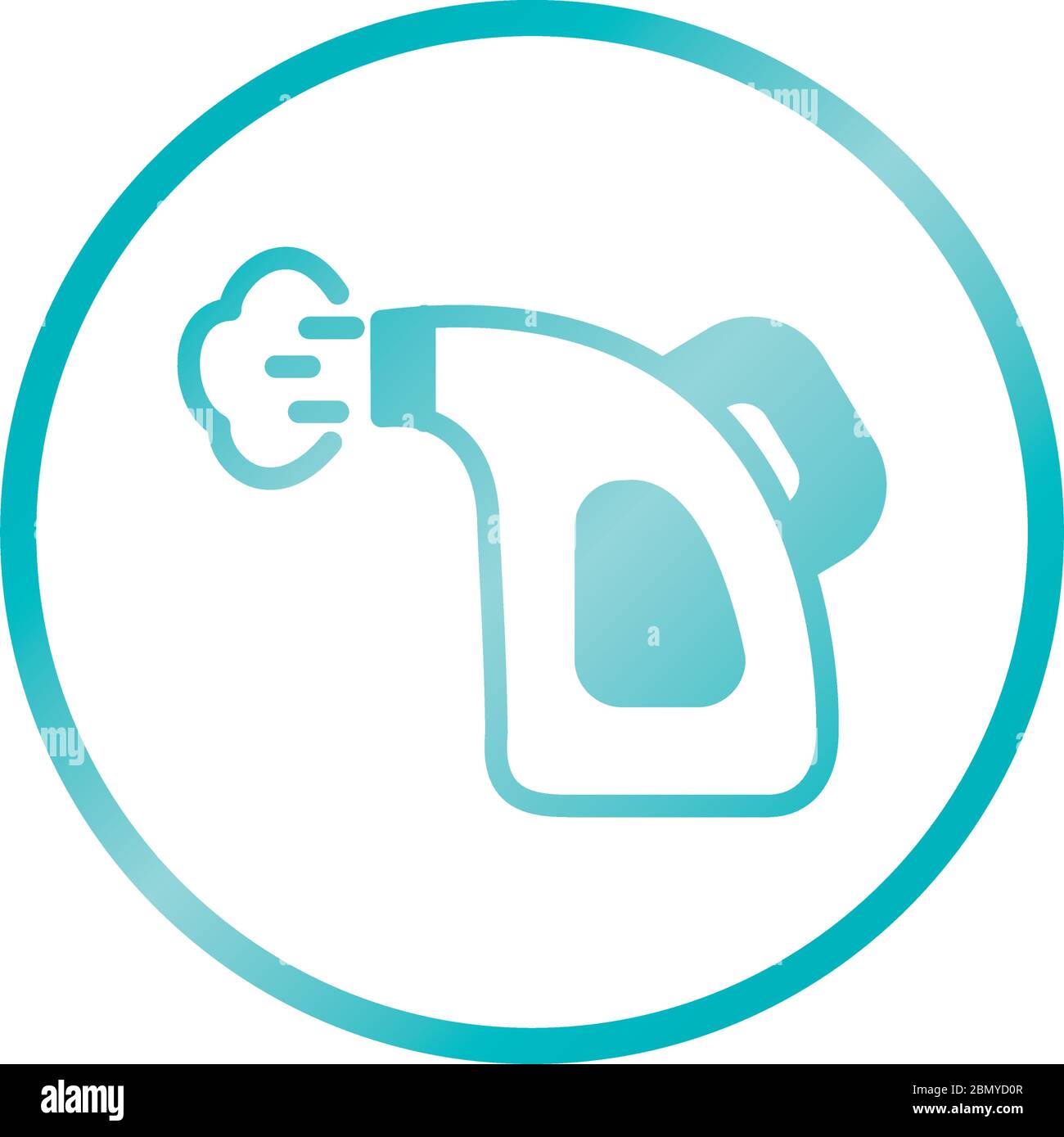 steam iron icon over white background, gradient style, vector ...