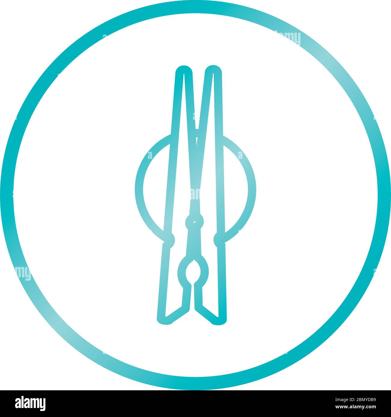 clothes pin icon over white background, gradient style, vector ...