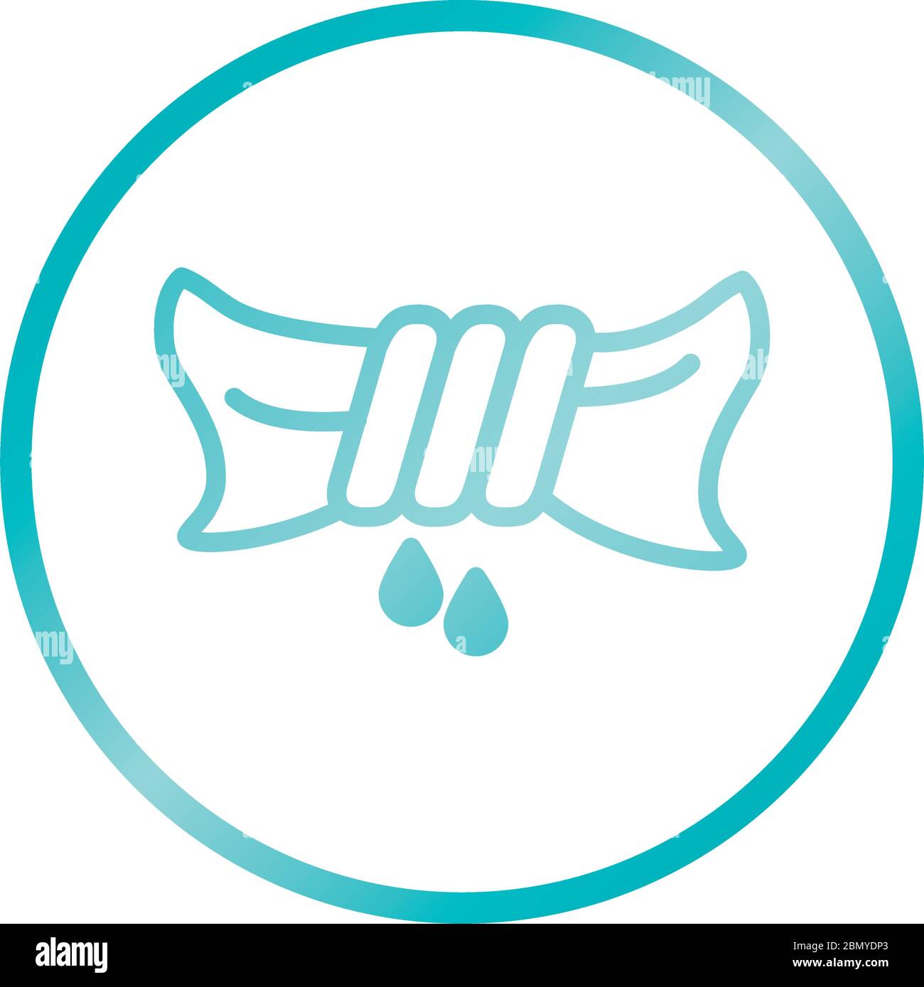 Textile care concept, wring symbol icon over white background, gradient ...