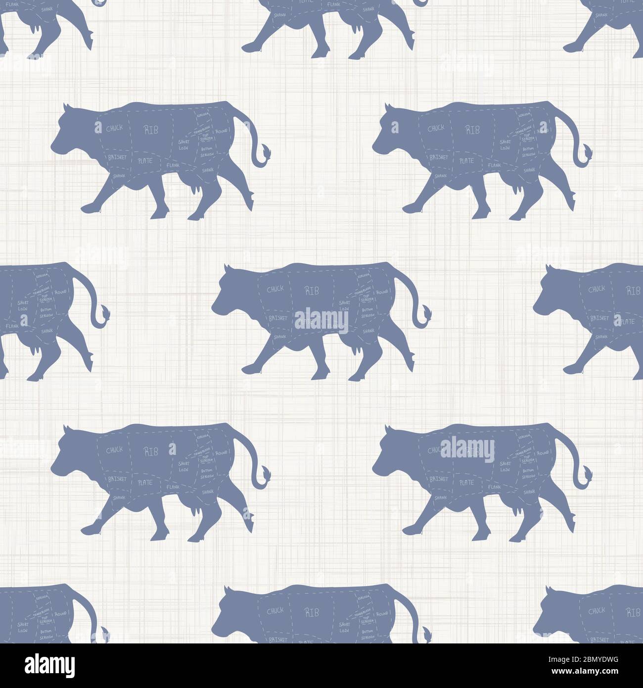 Seamless french farmhouse cow charcuterie butcher pattern. Farmhouse ...