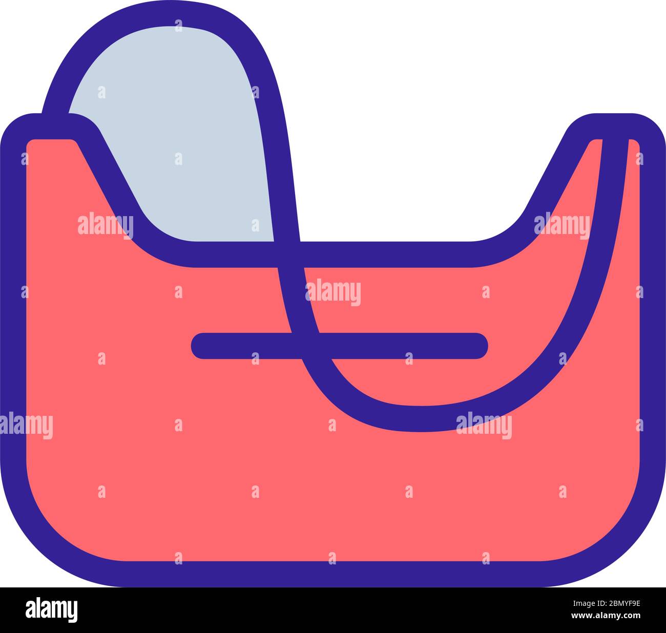 sports bag with sagging handle icon vector outline illustration Stock ...