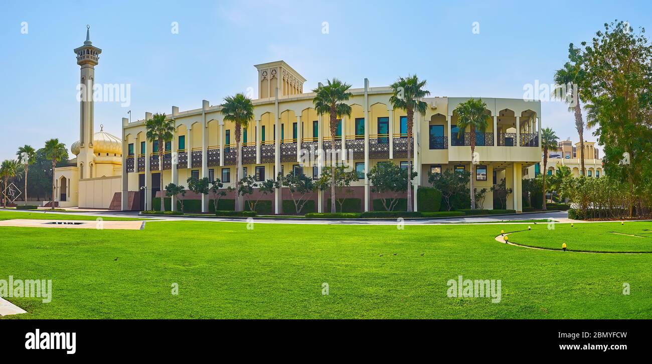 Panorama of the Ruler's Court with scenic mosque on the left side and ...