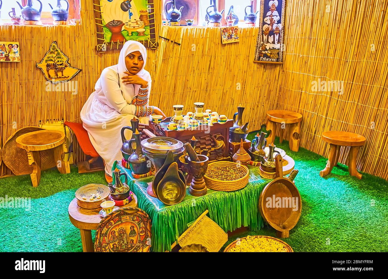 DUBAI, UAE - MARCH 2, 2020: Visit Ethiopian coffee ceremony in Coffee ...