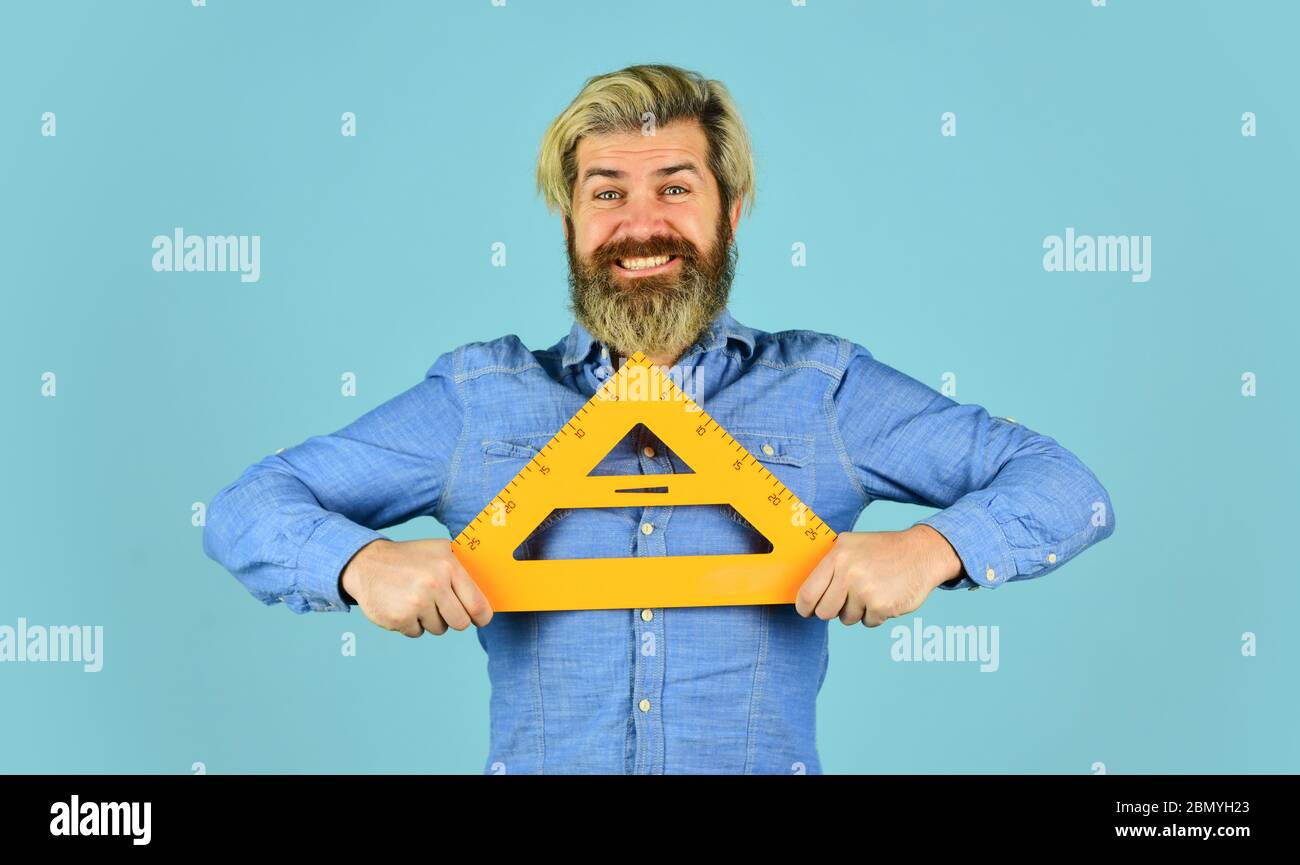 precision measurement tool. man use triangle. math or mathematics. Stem ...