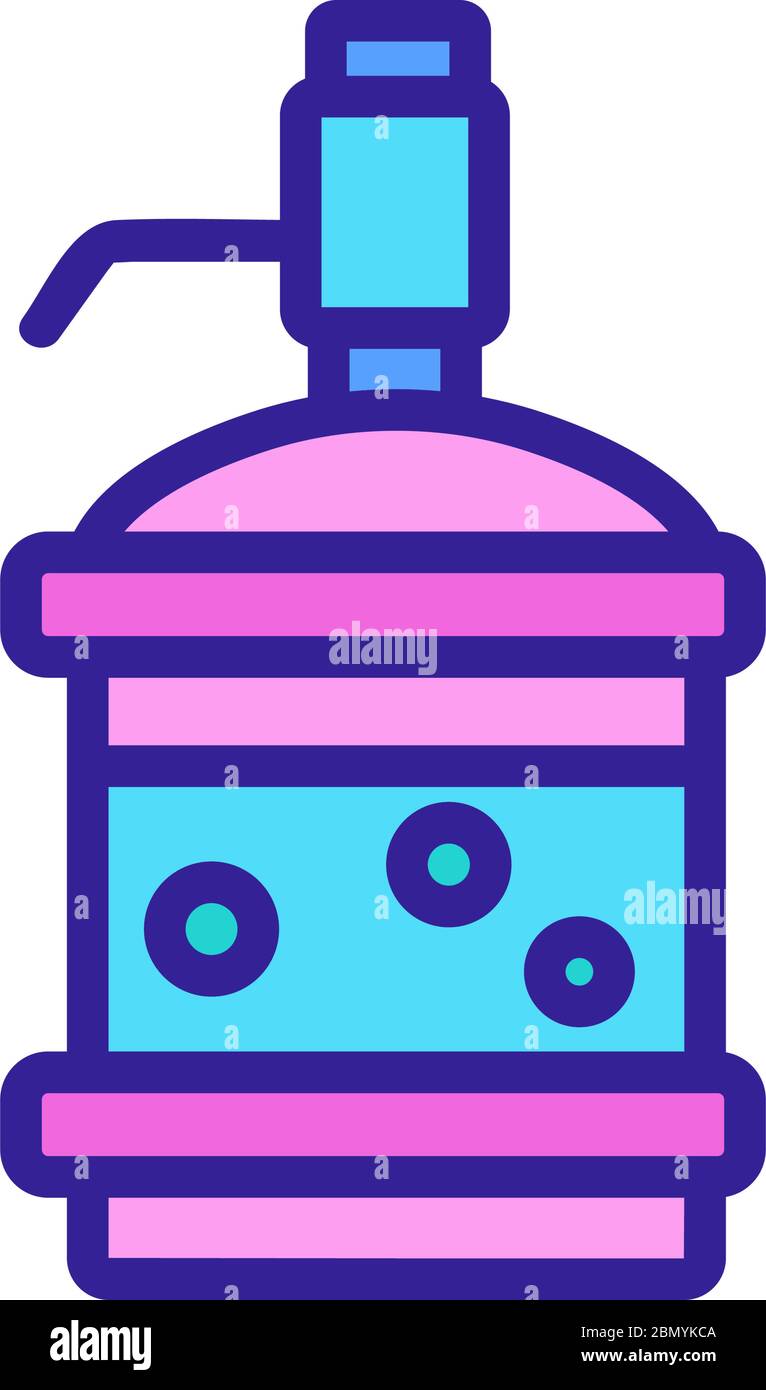 water bottle with pressure pump icon vector outline illustration Stock ...