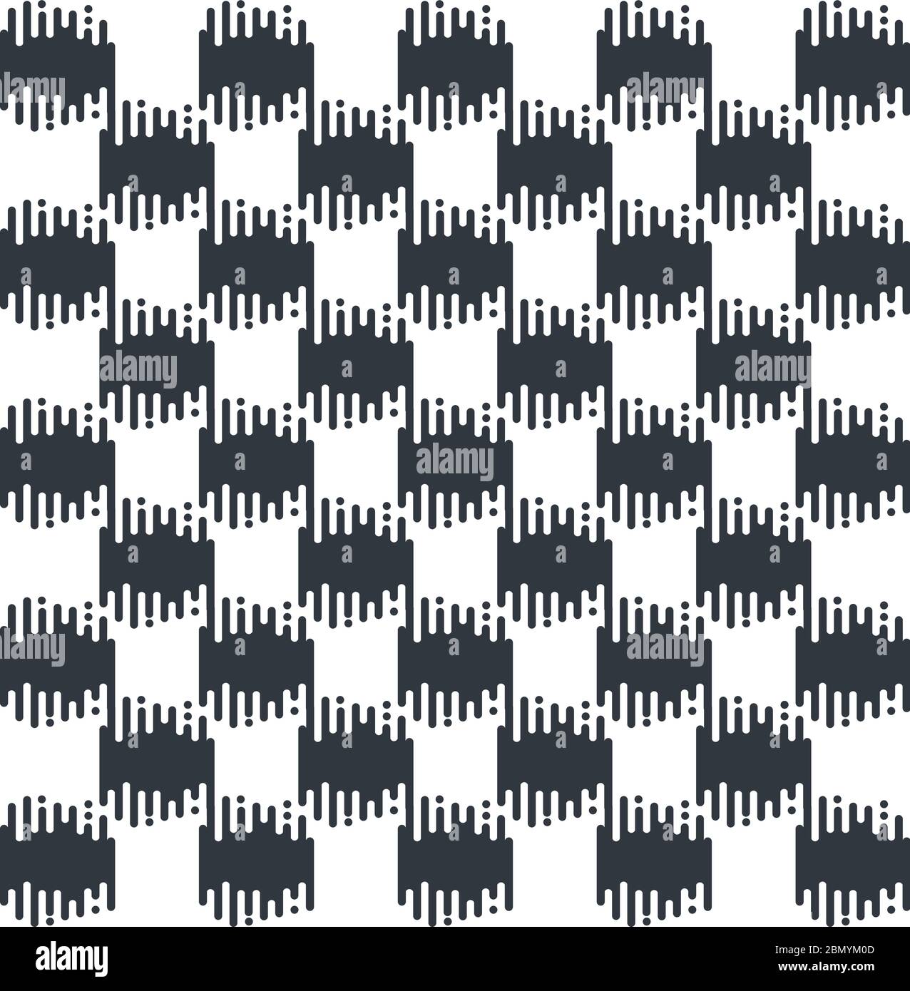 Round lines waterfall seamless pattern. Geometric monochrome texture ...