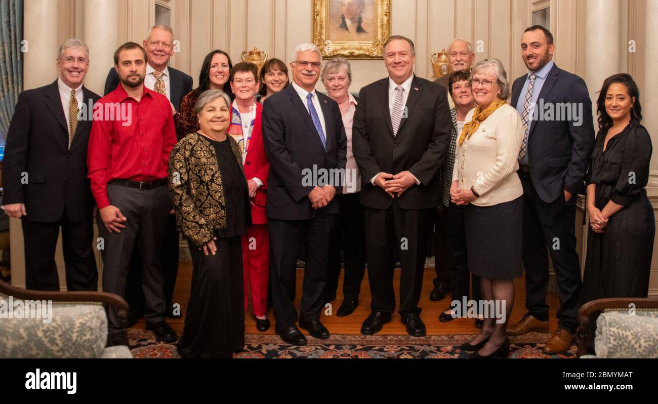 On November 22, 2019, Secretary of State Mike Pompeo poses for a photo ...