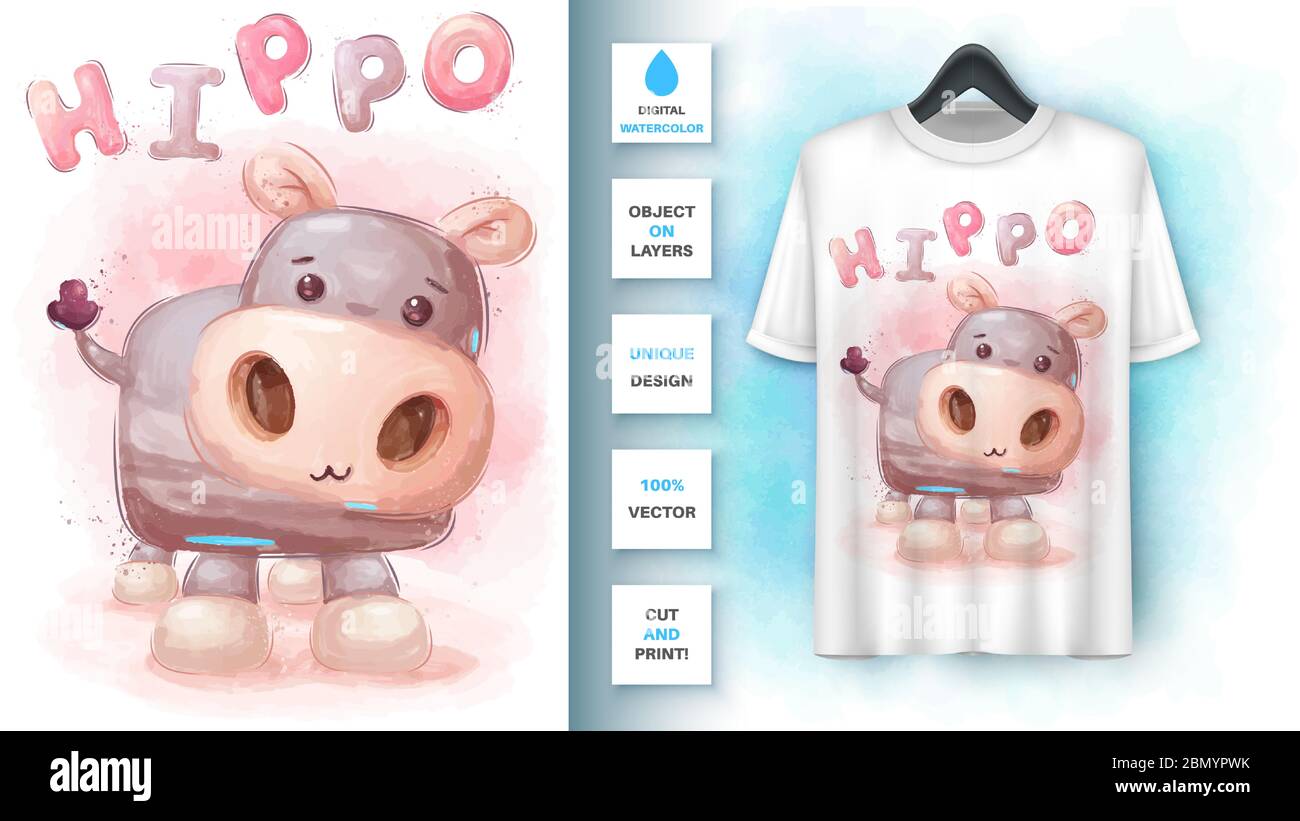 Hippo poster Stock Vector Images - Alamy