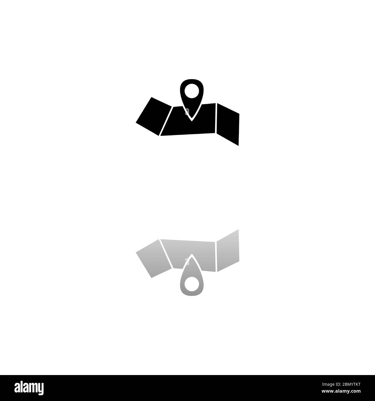 Location. Black symbol on white background. Simple illustration. Flat ...