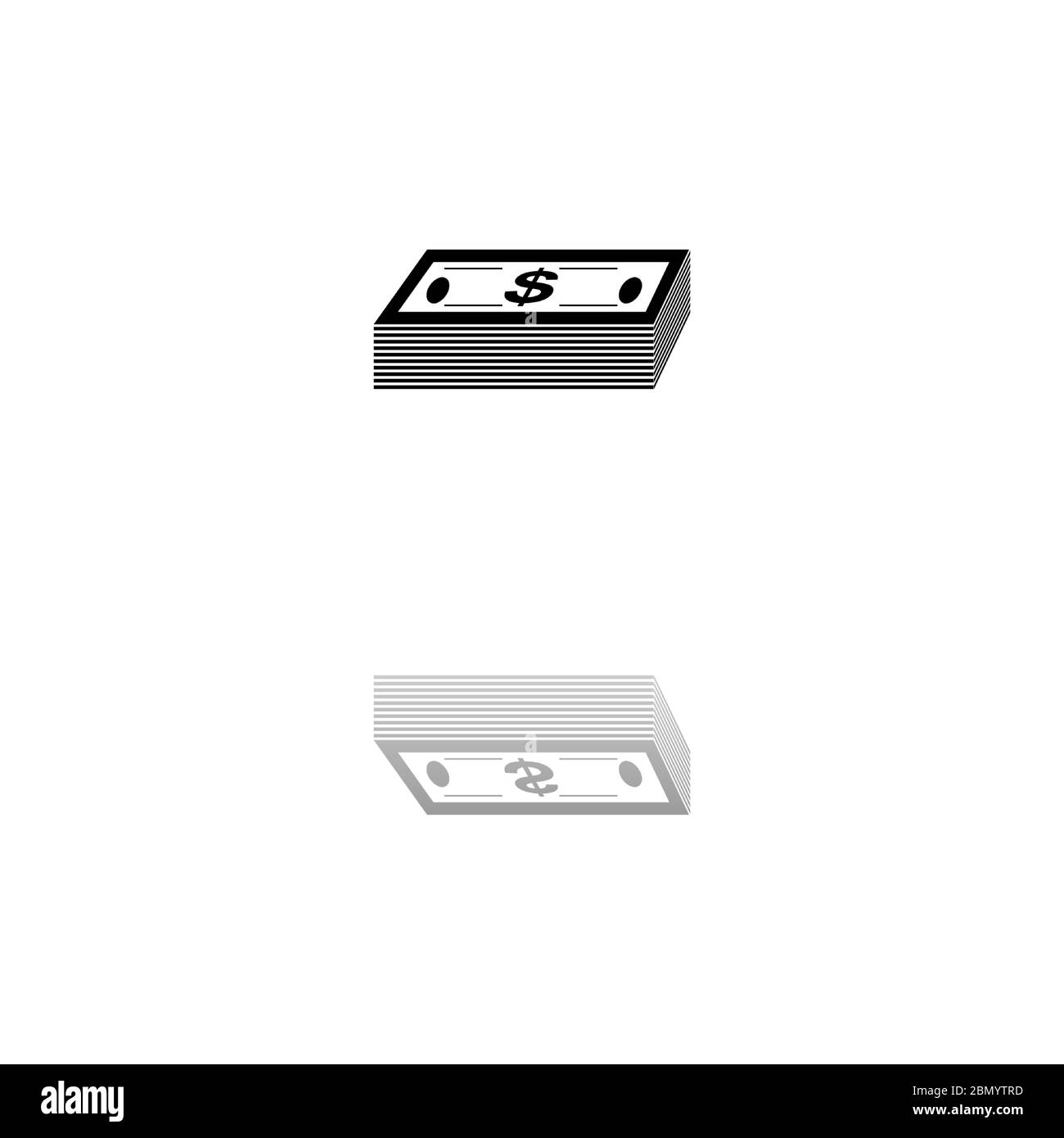 Bundle money. Black symbol on white background. Simple illustration ...