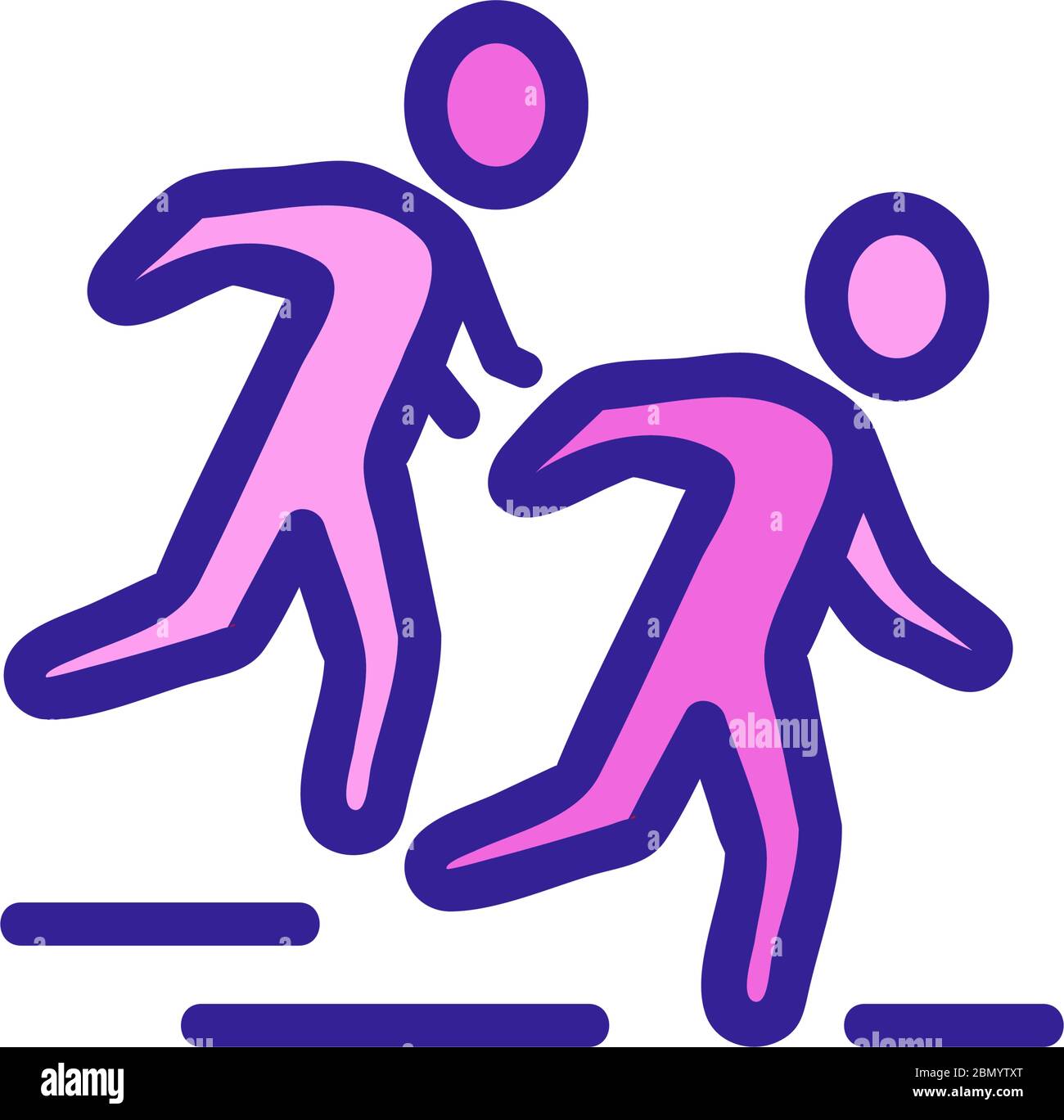 people running forward icon vector outline illustration Stock Vector ...