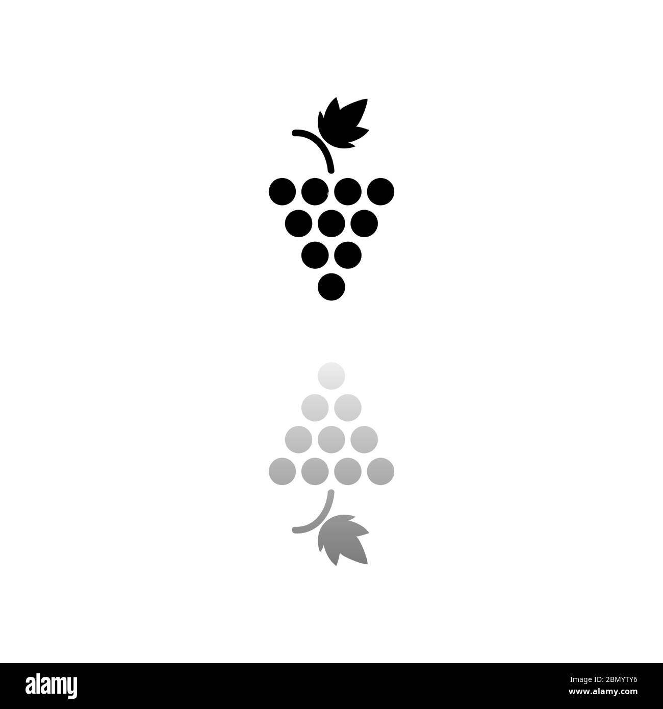 Grapes. Black symbol on white background. Simple illustration. Flat ...