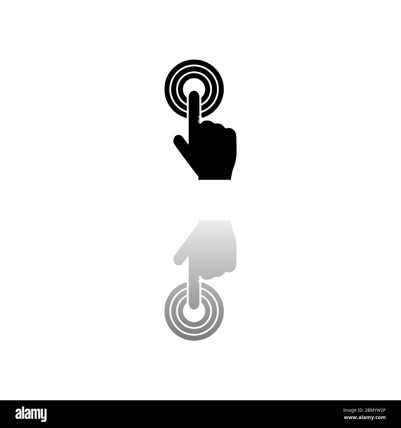 Click. Black symbol on white background. Simple illustration. Flat ...
