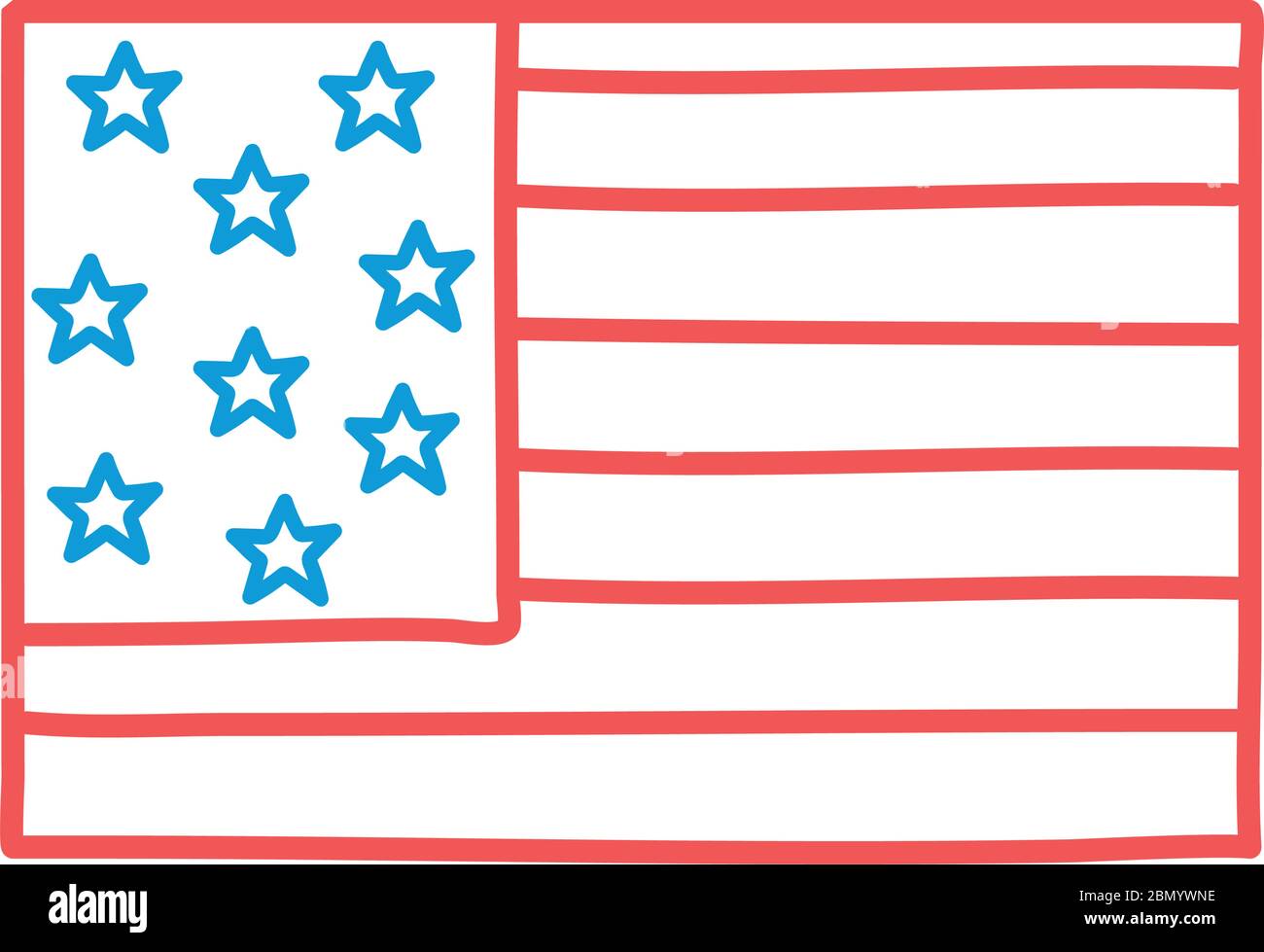 Usa flag line fill Cut Out Stock Images & Pictures - Alamy
