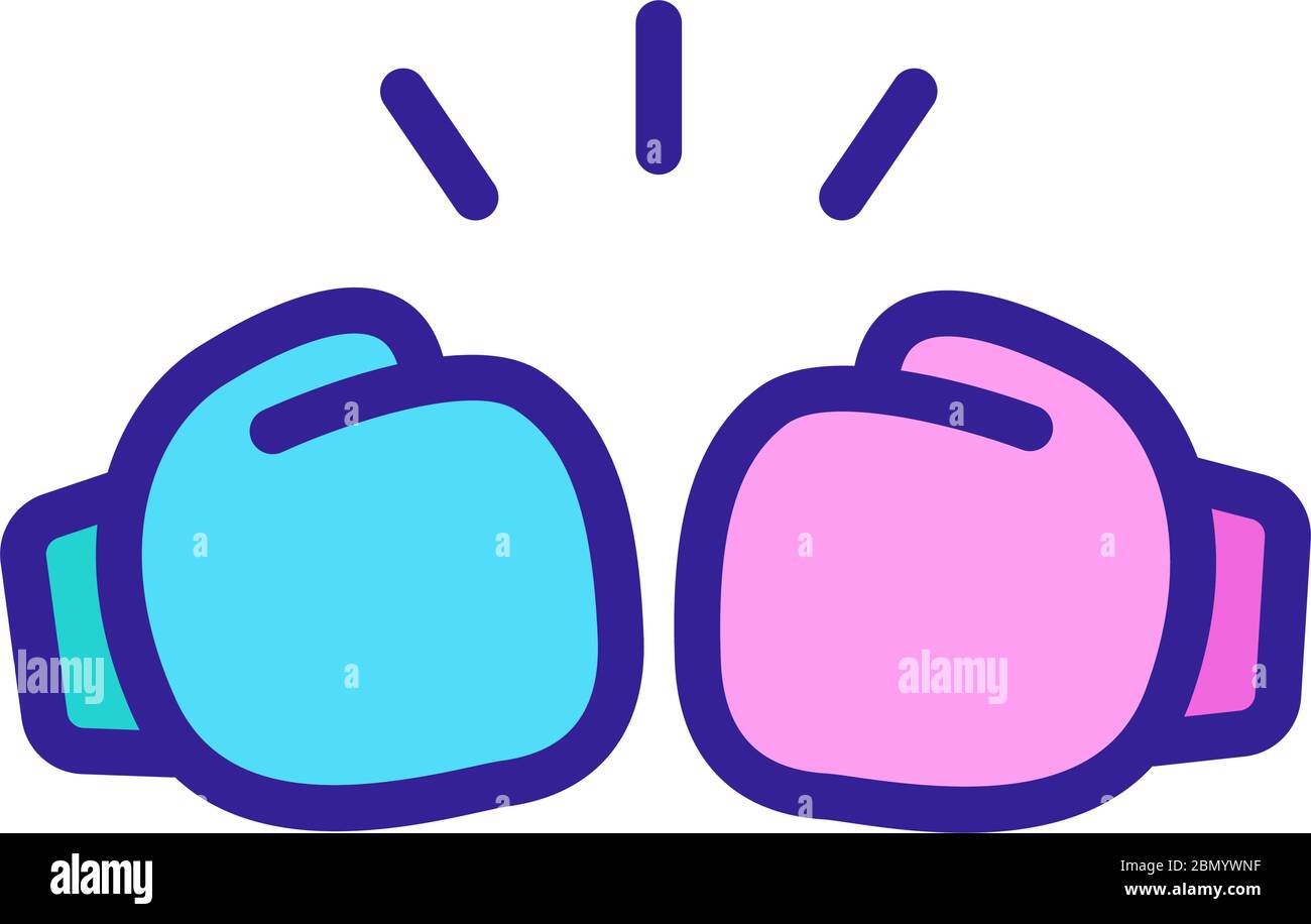 kick boxing gloves icon vector outline illustration Stock Vector Image ...