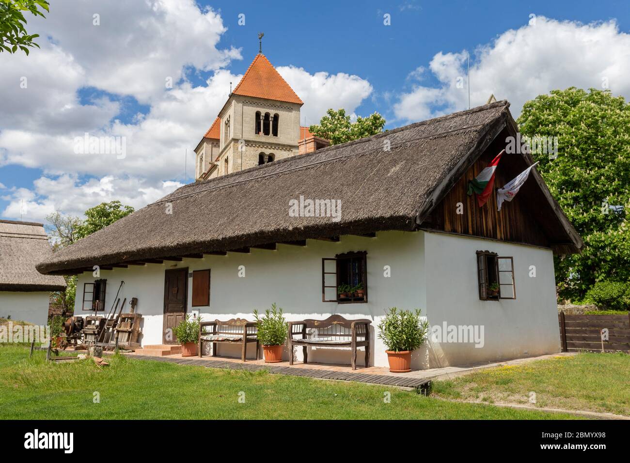 Traditional village house in Ocsa, Hungary on a sunny spring day Stock ...