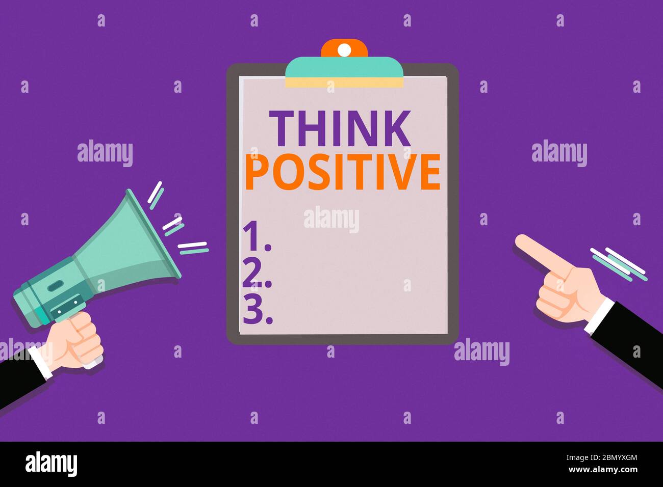 Conceptual hand writing showing Think Positive. Concept meaning The ...