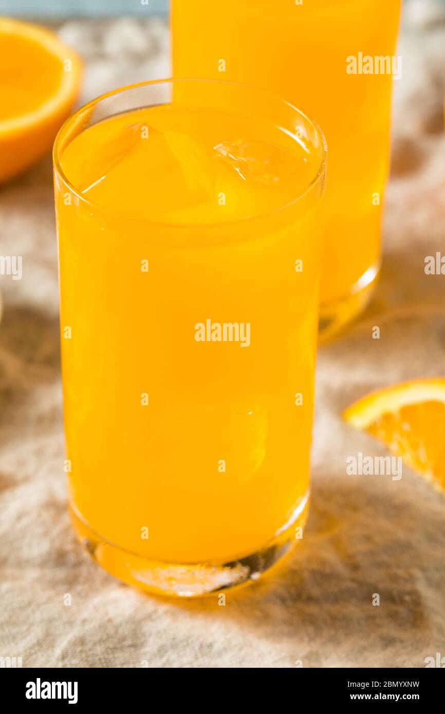 Sweet Refreshing Powdered Orange Drink in a Glass Stock Photo - Alamy