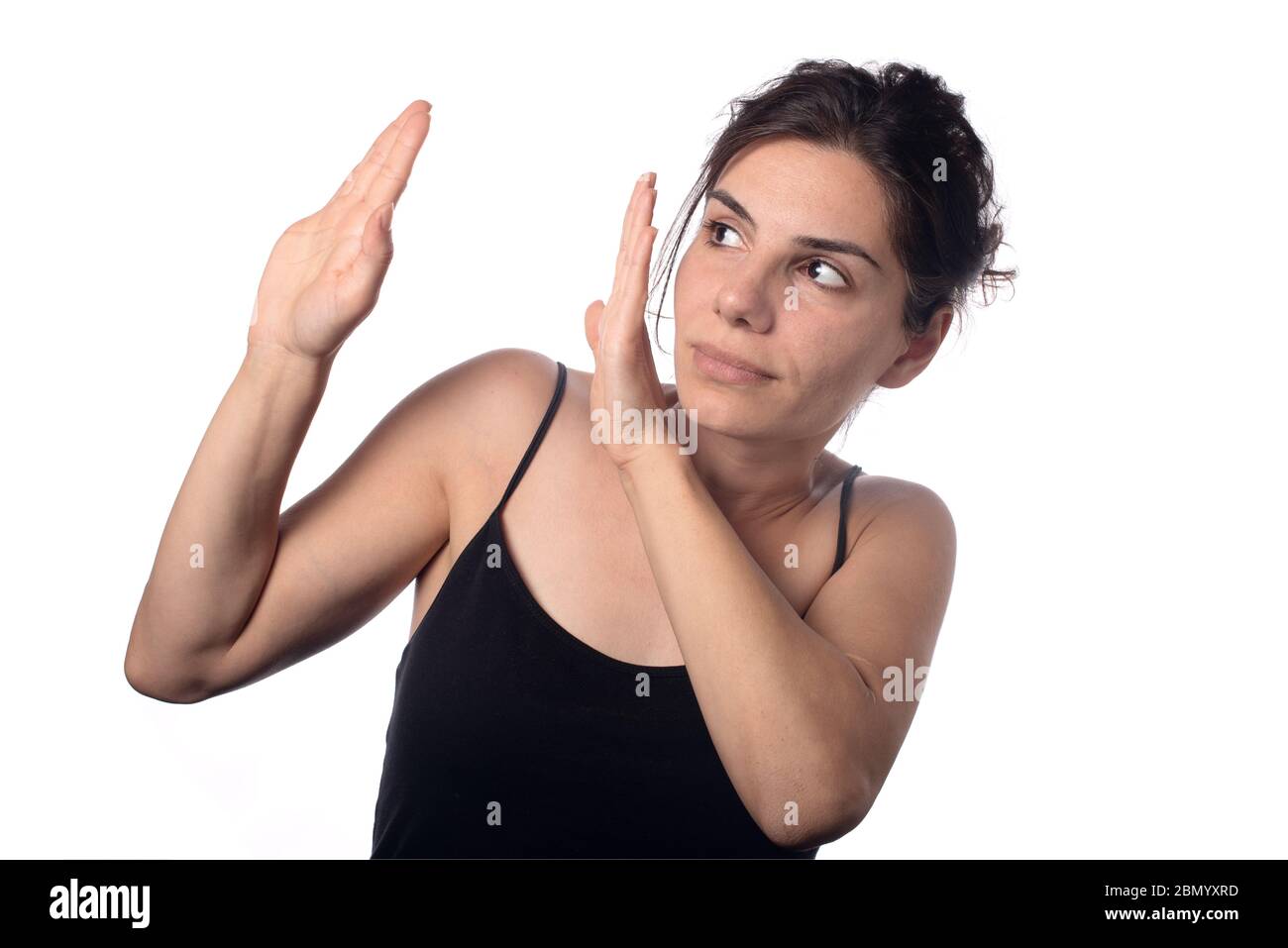 Defending with hands hi-res stock photography and images - Alamy