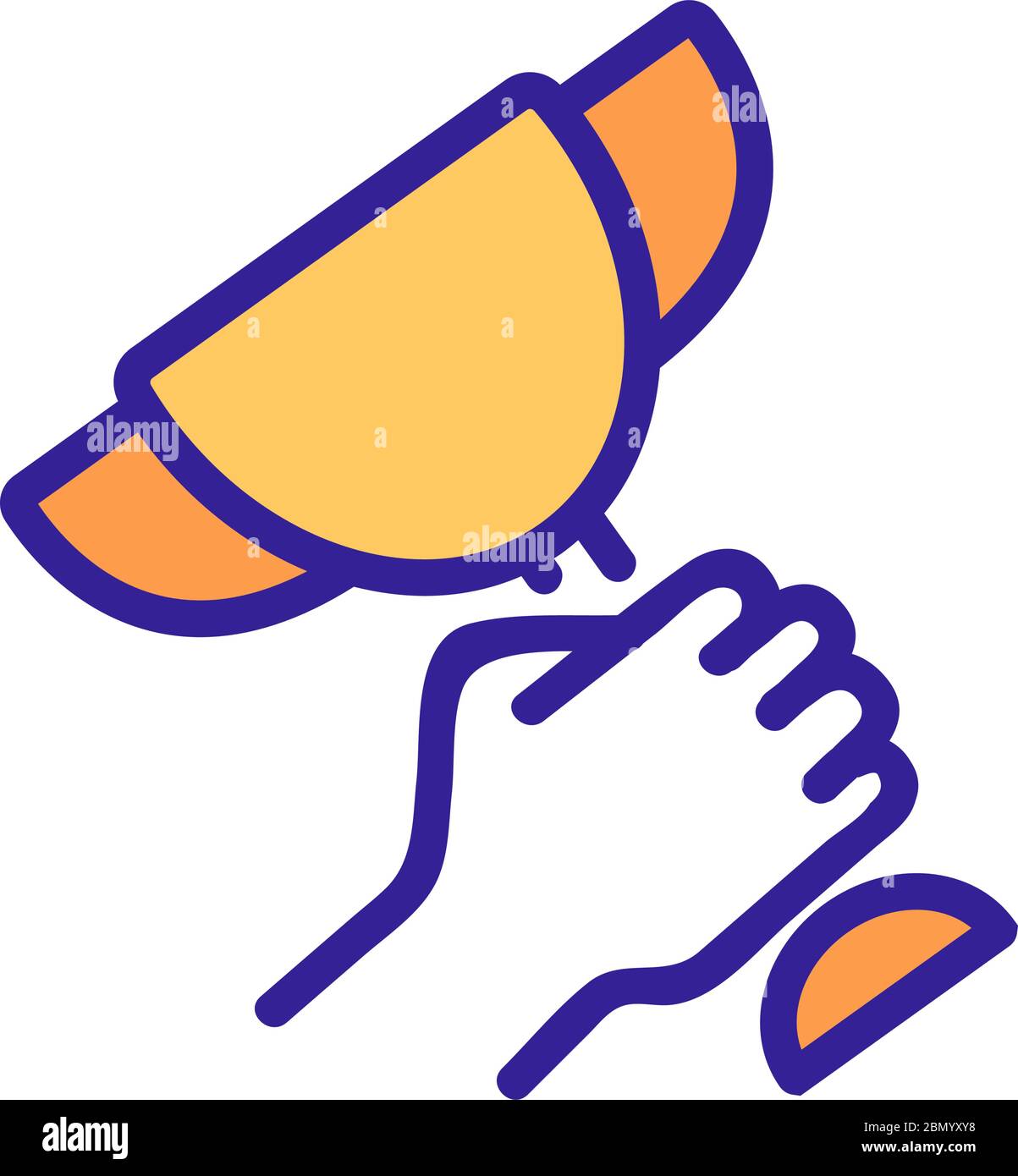holding winning cup in hand icon vector outline illustration Stock ...