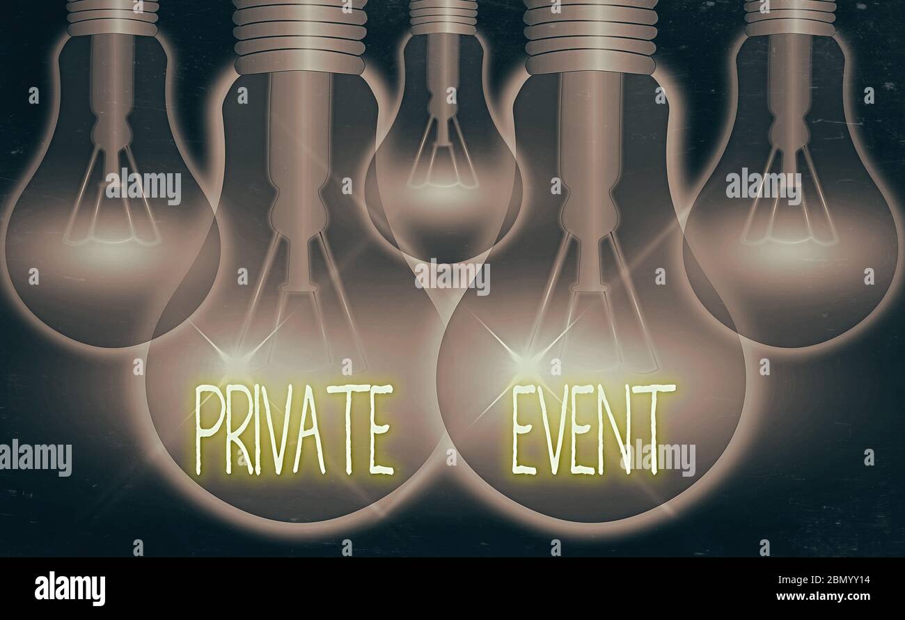 Conceptual hand writing showing Private Event. Concept meaning ...