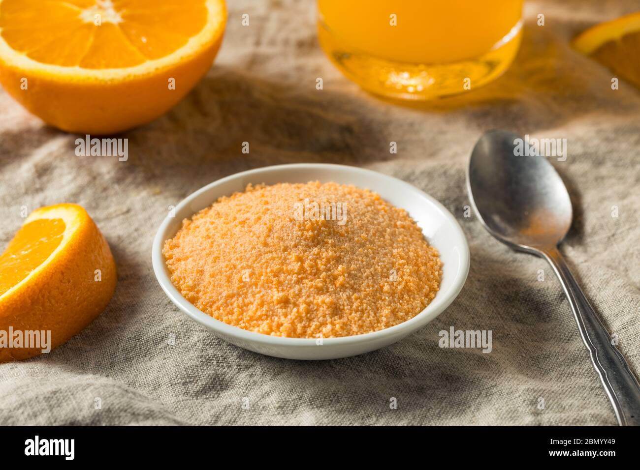 Sweet Refreshing Powdered Orange Drink in a Glass Stock Photo - Alamy