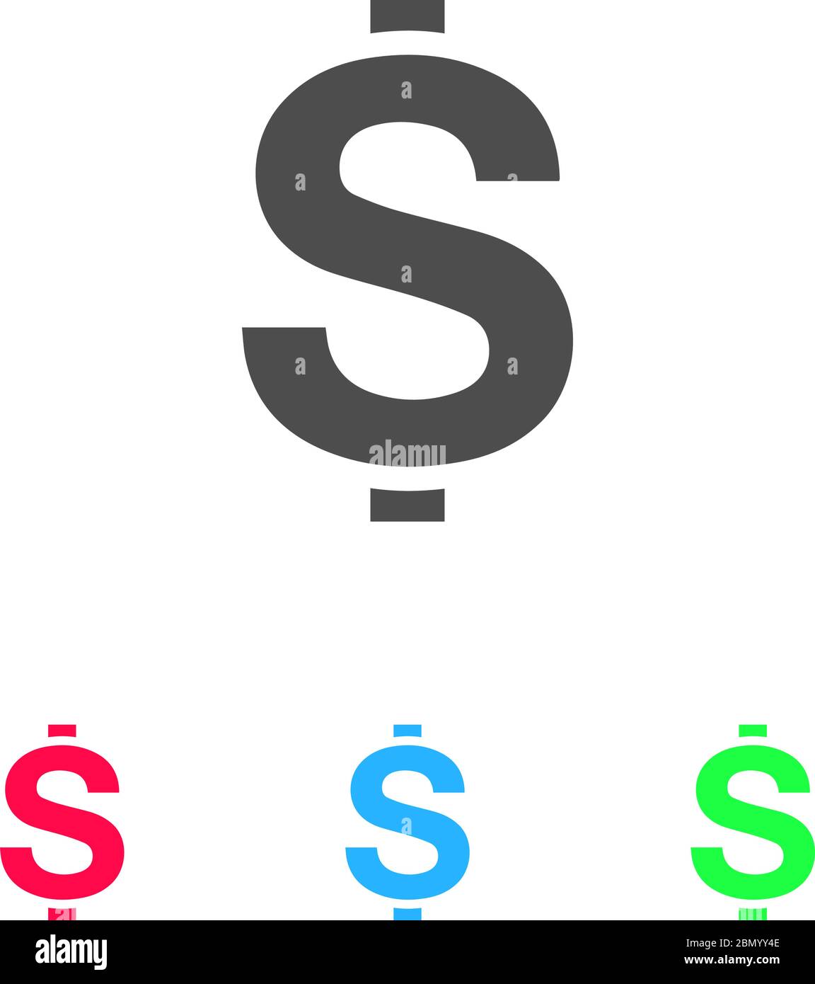 Dollars USD Money icon flat. Color pictogram on white background ...