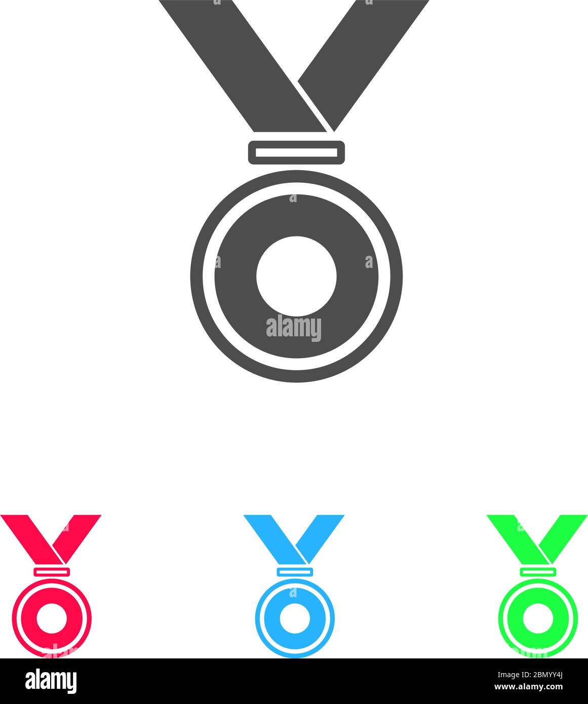Medal icon flat. Color pictogram on white background. Vector ...