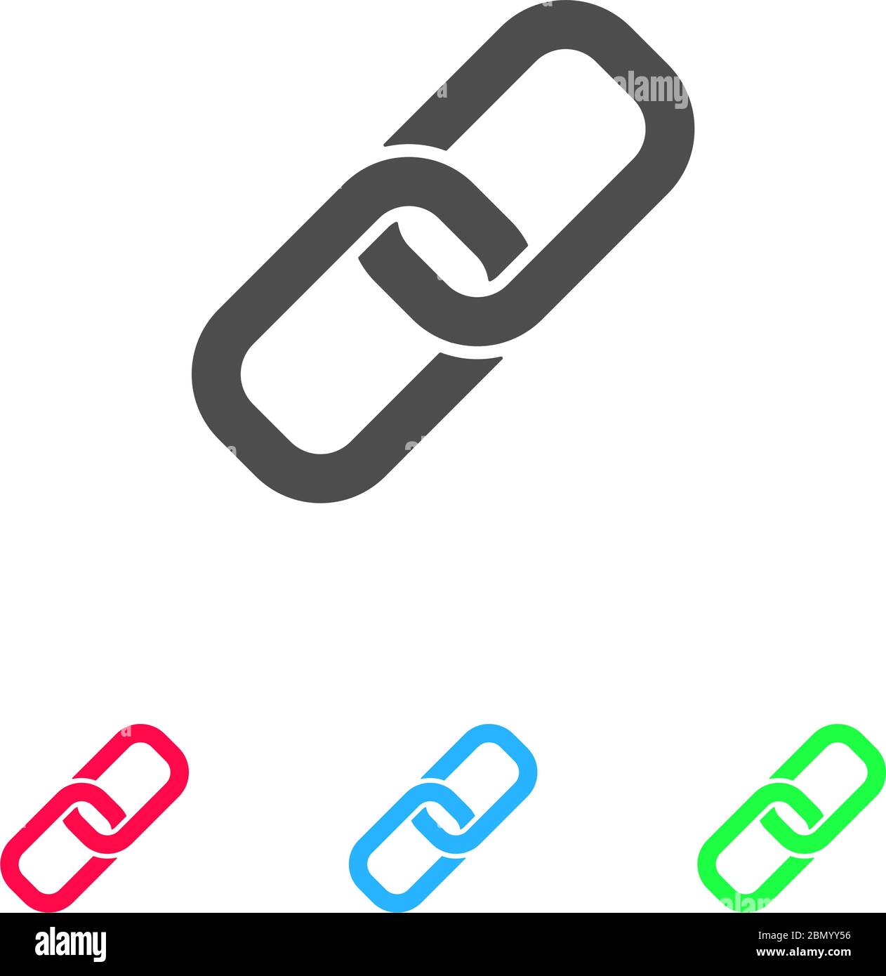 Chain icon flat. Color pictogram on white background. Vector ...