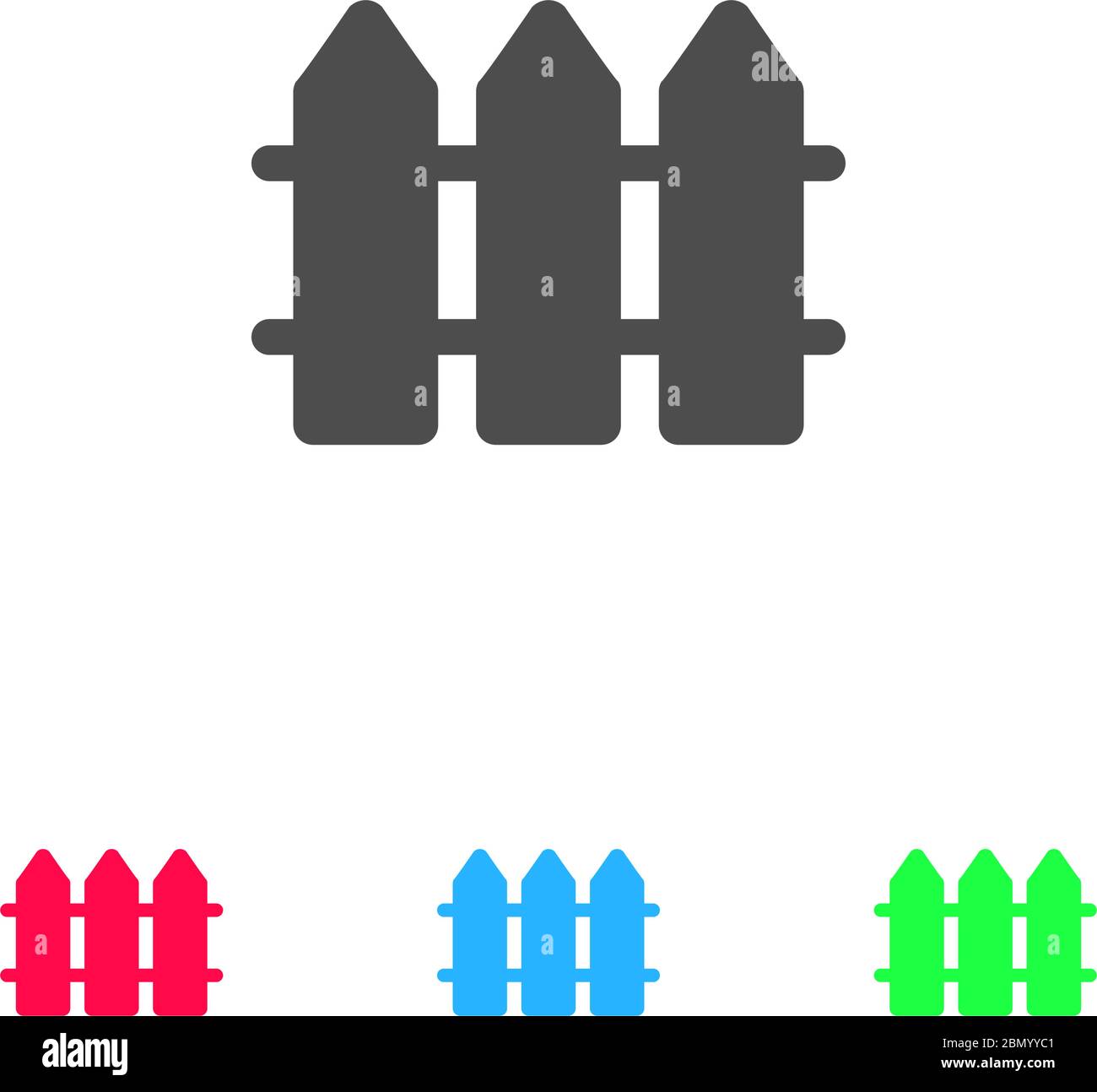 Fence icon flat. Color pictogram on white background. Vector ...