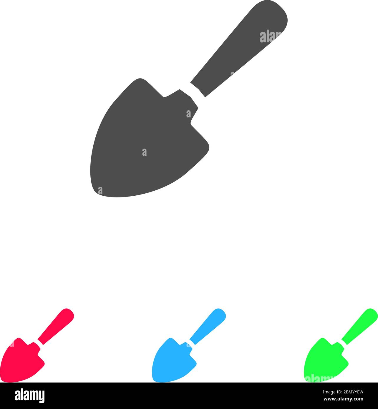 Garden shovel icon flat. Color pictogram on white background. Vector ...