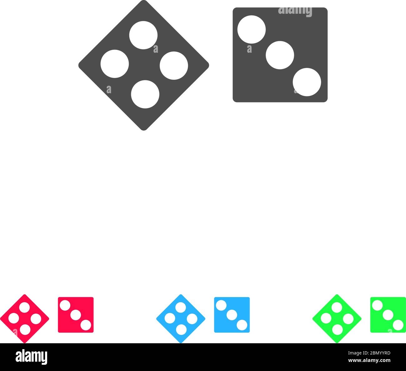 Dice icon flat. Color pictogram on white background. Vector ...