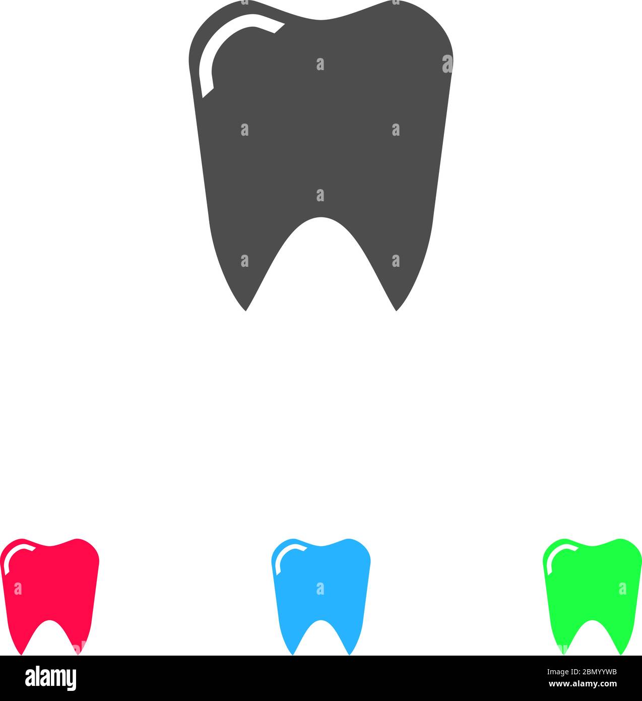 Teeth icon flat. Color pictogram on white background. Vector ...