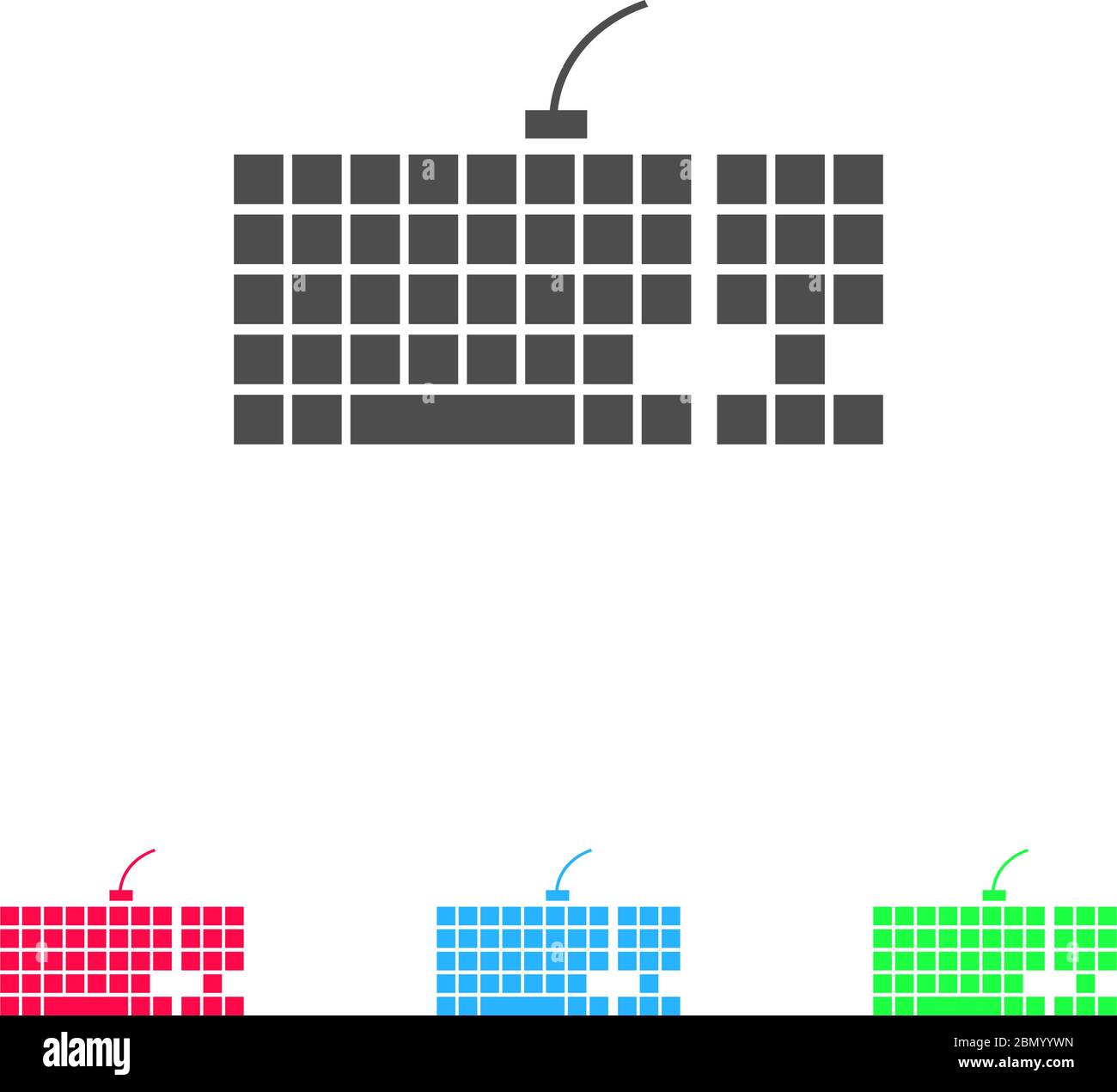 Slim computer keyboard icon flat. Color pictogram on white background ...