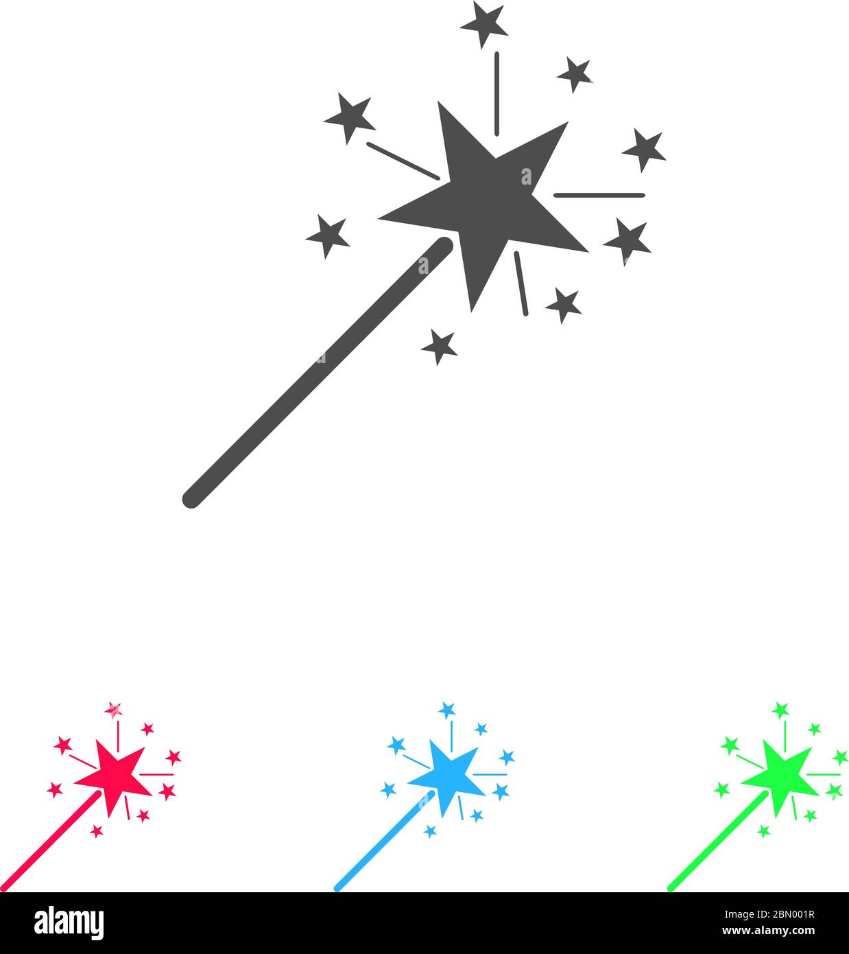 Magic wand icon flat. Color pictogram on white background. Vector ...