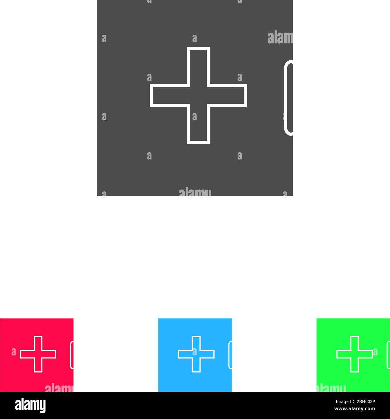 Medicine chest icon flat. Color pictogram on white background. Vector ...