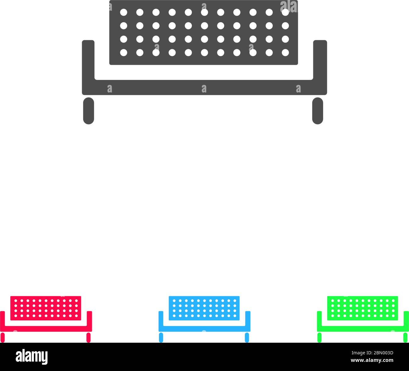 Bench icon flat. Color pictogram on white background. Vector ...