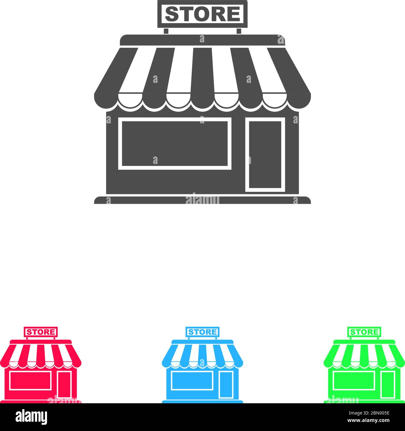 Store icon flat. Color pictogram on white background. Vector ...
